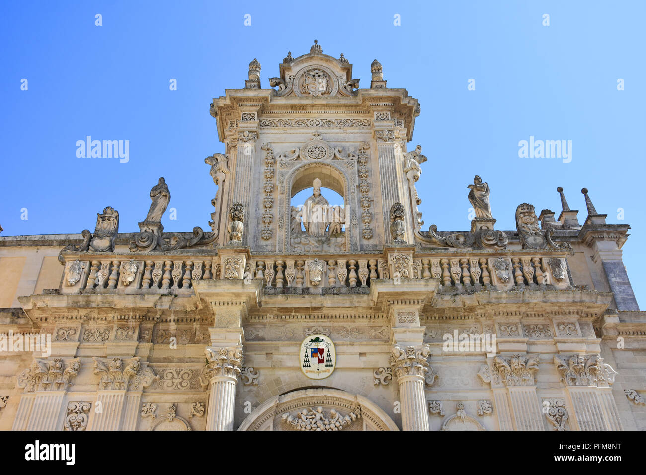 Italy, Lecce, Duomo square, in Baroque style, bell tower, view and ...