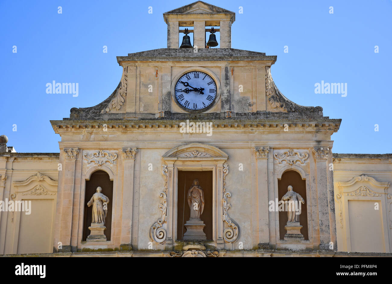 Italy, Lecce, Duomo square, in Baroque style, bell tower, view and ...