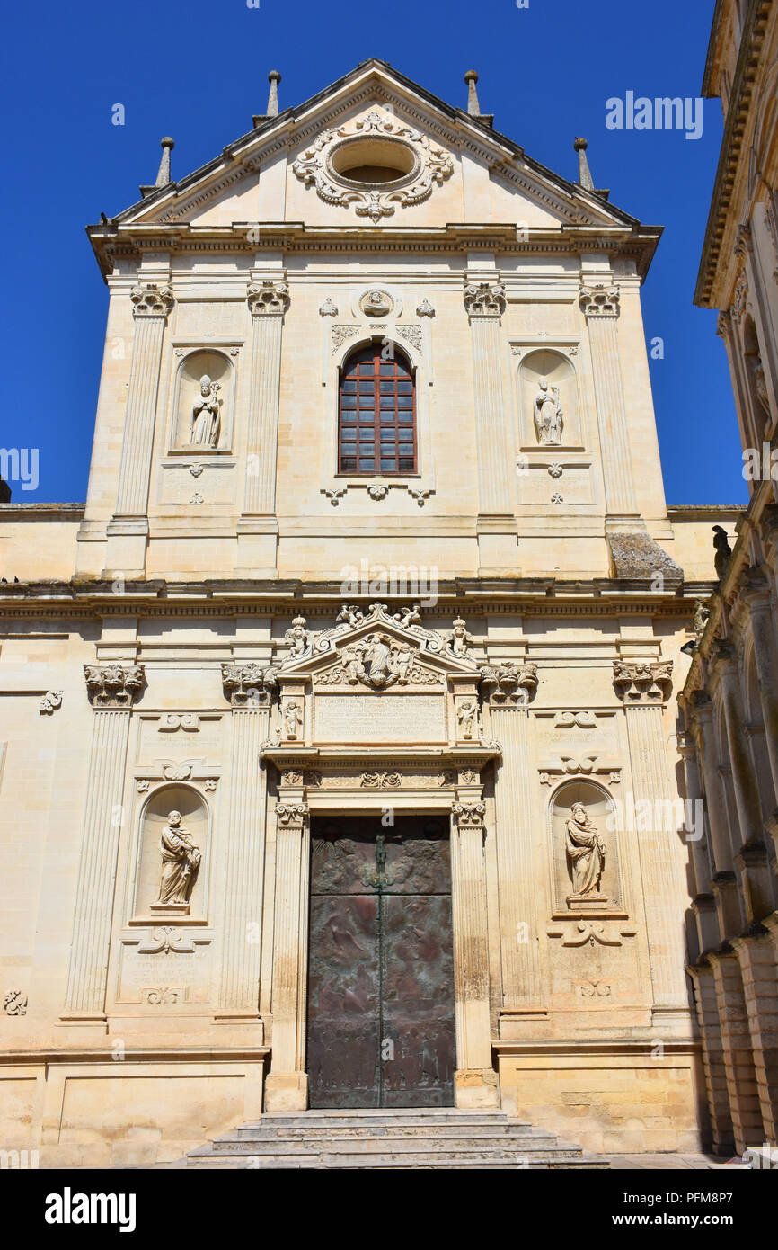 Italy, Lecce, Duomo square, in Baroque style, bell tower, view and ...