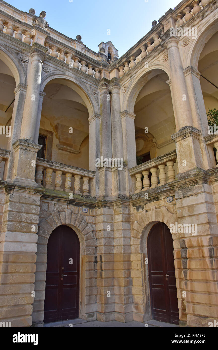 Italy, Lecce, Duomo square, in Baroque style, bell tower, view and ...