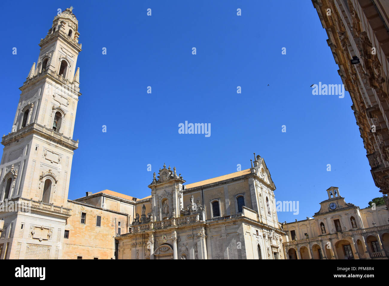 Italy, Lecce, Duomo square, in Baroque style, bell tower, view and ...