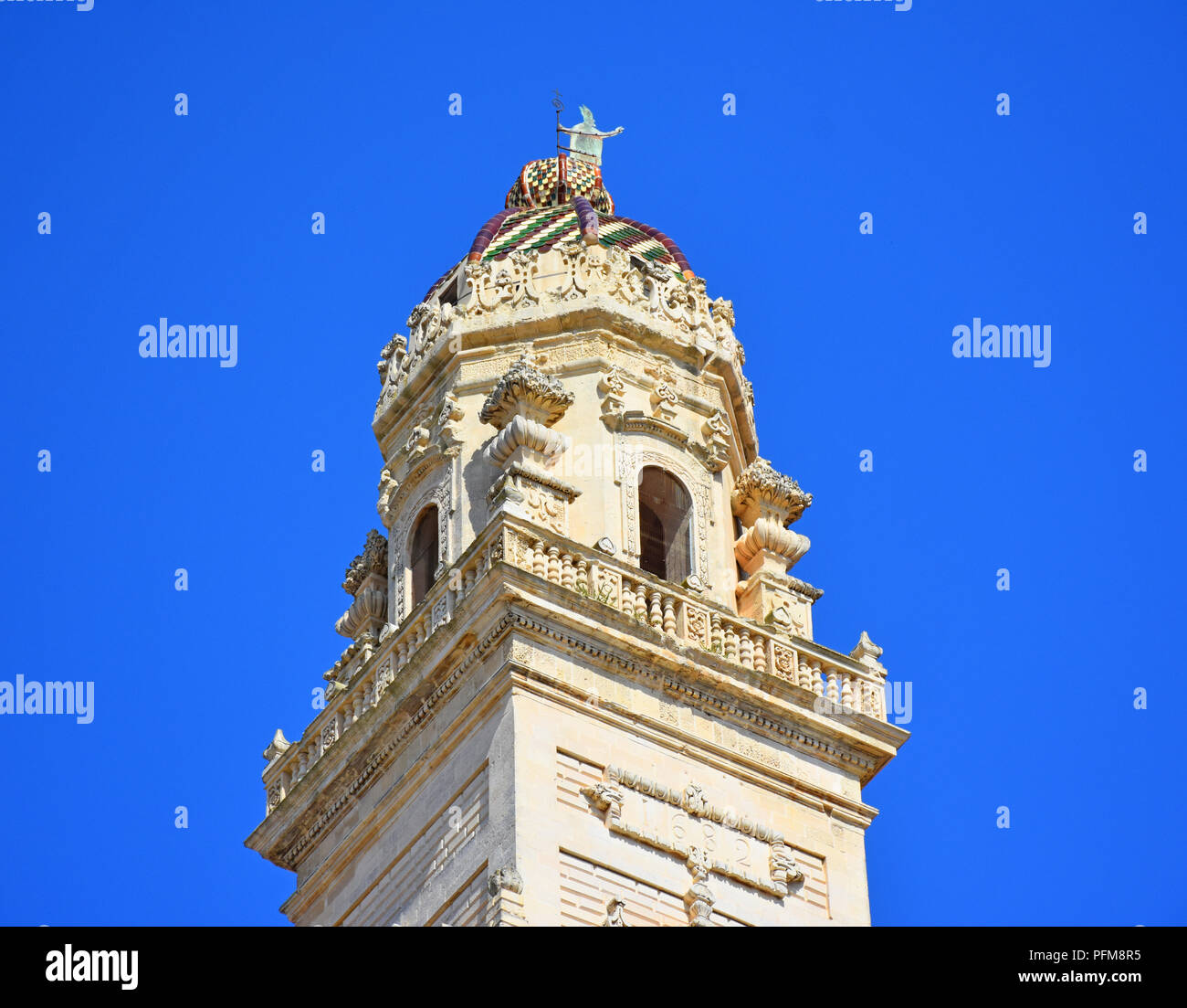 Italy, Lecce, Duomo square, in Baroque style, bell tower, view and ...