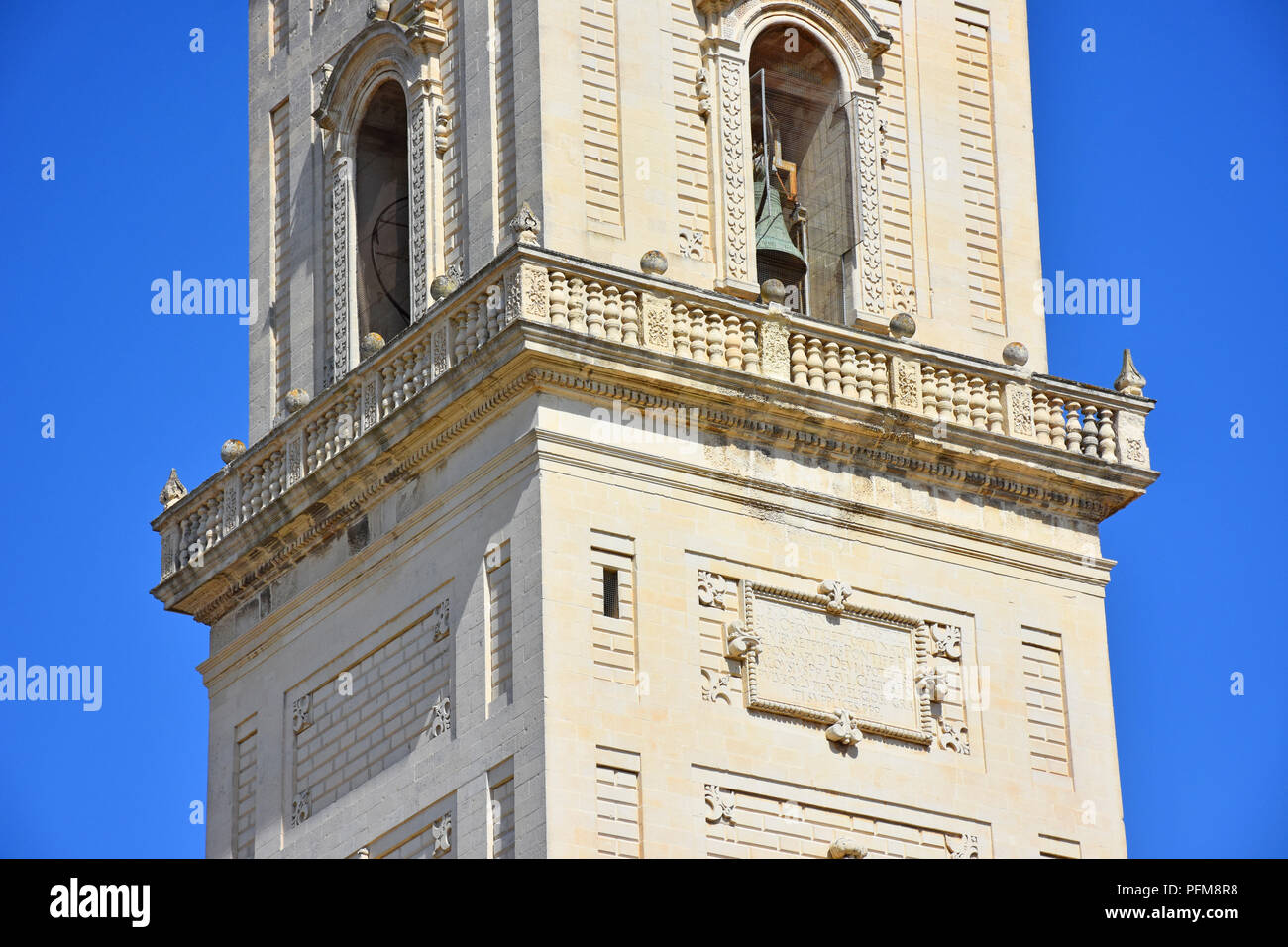 Italy, Lecce, Duomo square, in Baroque style, bell tower, view and ...