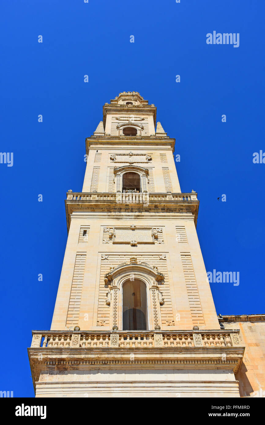 Italy, Lecce, Duomo square, in Baroque style, bell tower, view and ...