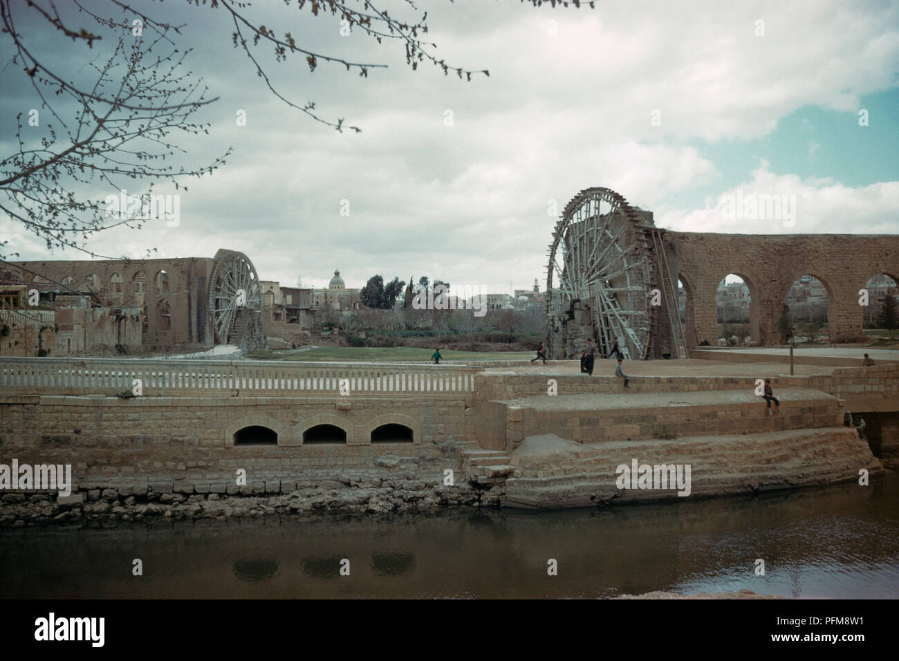Syria, Hama, wooden water wheels, used to draw water, aquaducts ...