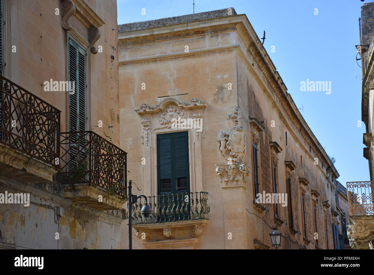 Italy, Lecce, ancient buildings and streets of the old town, views and ...