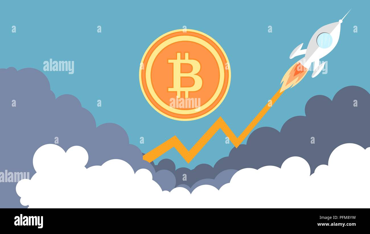 A rocket with bitcoin logo vector Stock Vector Image & Art - Alamy