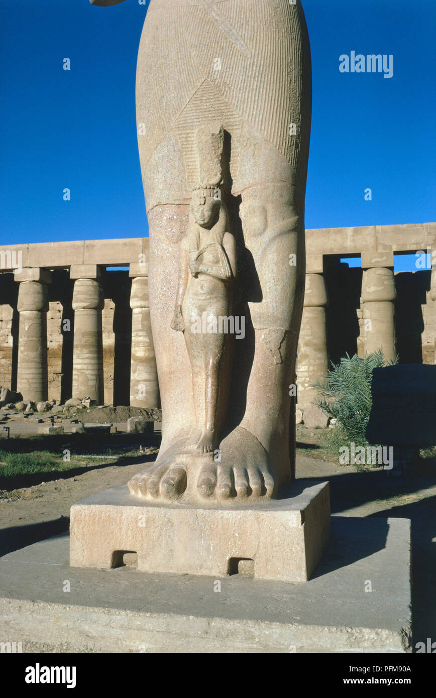 Egypt, Temple of Karnak complex, base of the statue of Panedjem in the ...