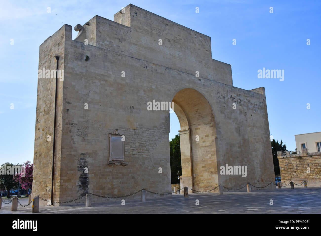Italy, Lecce, gate of Naples, triumphal arch of the 16th century Stock ...