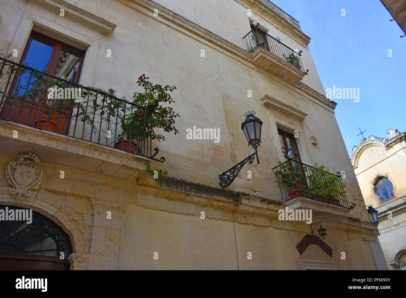 Italy, Lecce, ancient buildings and streets of the old town, views and ...