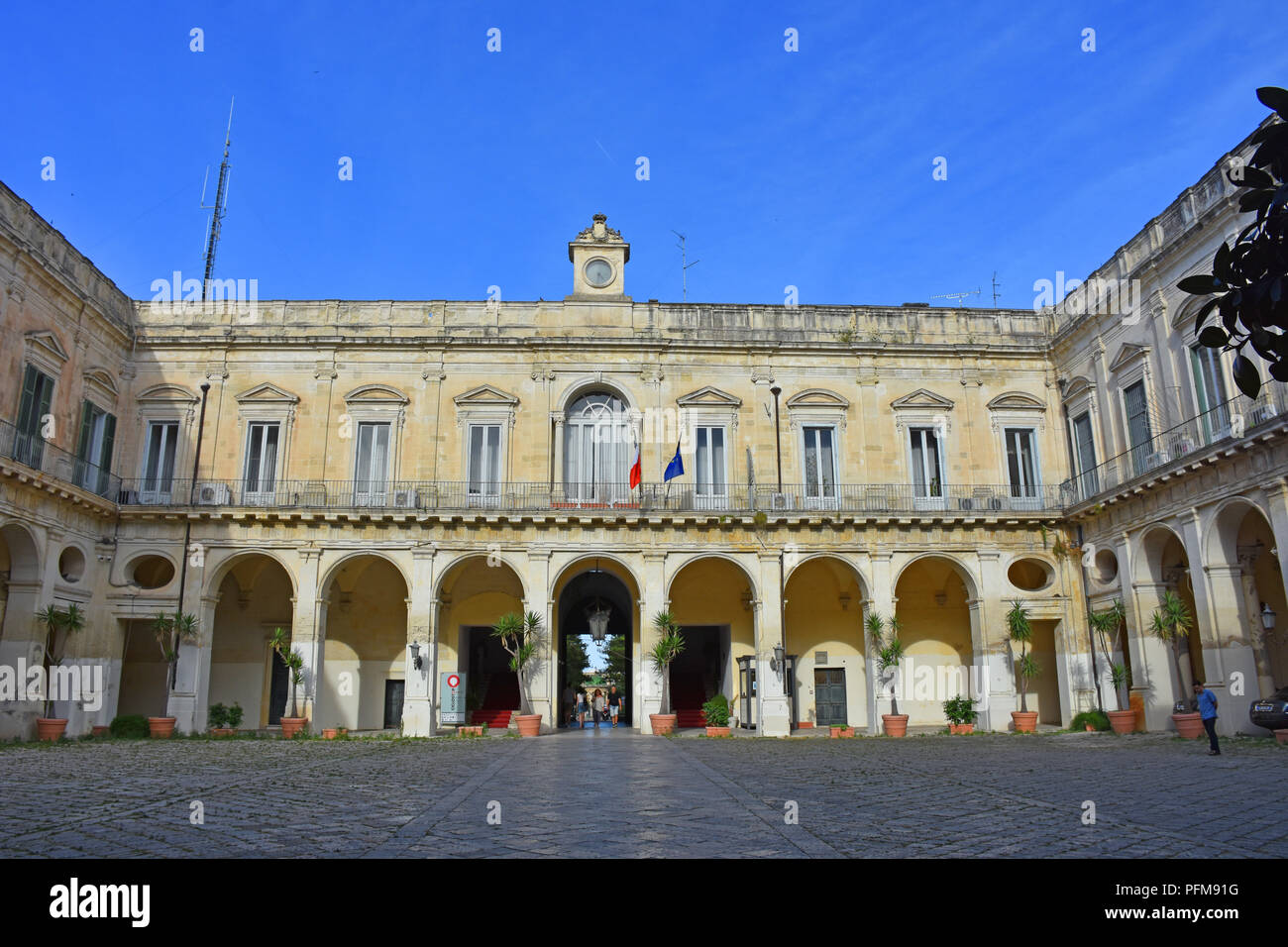 Italy, Lecce, ancient buildings and streets of the old town, views and ...