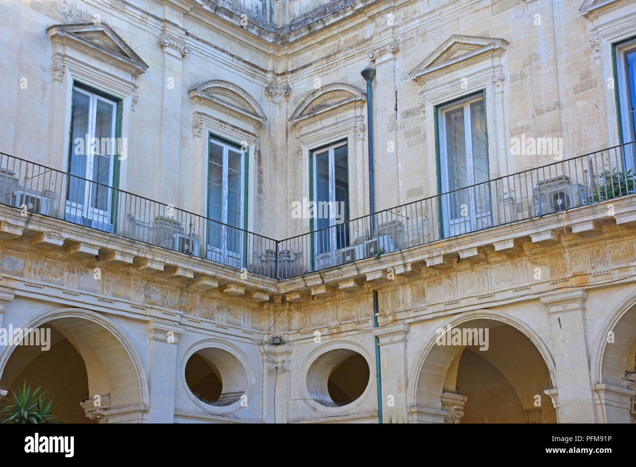 Italy, Lecce, ancient buildings and streets of the old town, views and ...