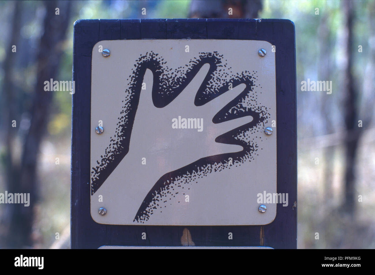 Australia, Aboriginal rock art sign showing hand symbol, close-up Stock ...