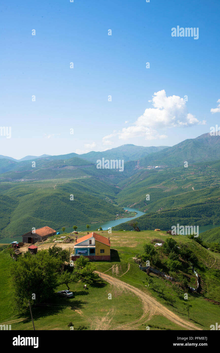 view of north east Albanian landscape with green mountains Stock Photo ...