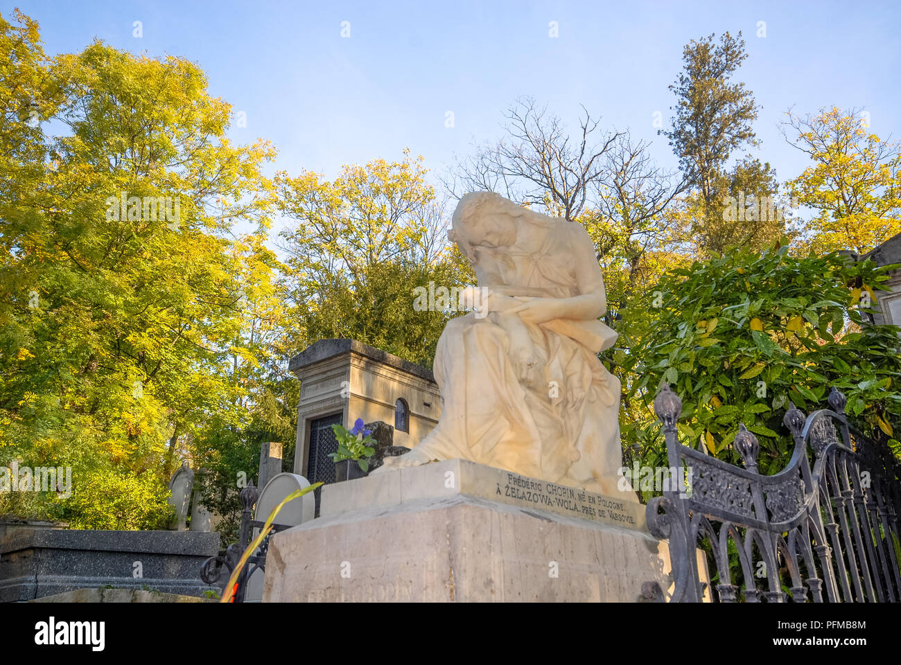 Chopin grave at Pere Lachaise cemetary in Paris, France Stock Photo - Alamy