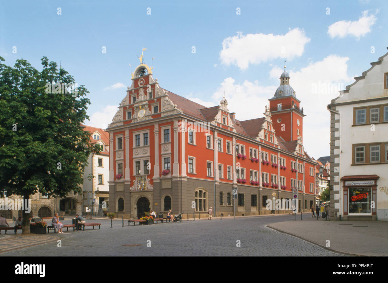 Germany, Thuringia, Gotha, exterior of the Renaissance town hall Stock ...