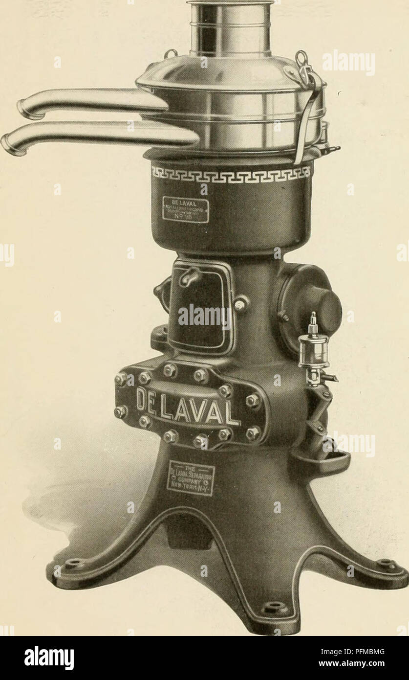 The De Laval whey separator, model No. 31-W, efficiently separates whey ...