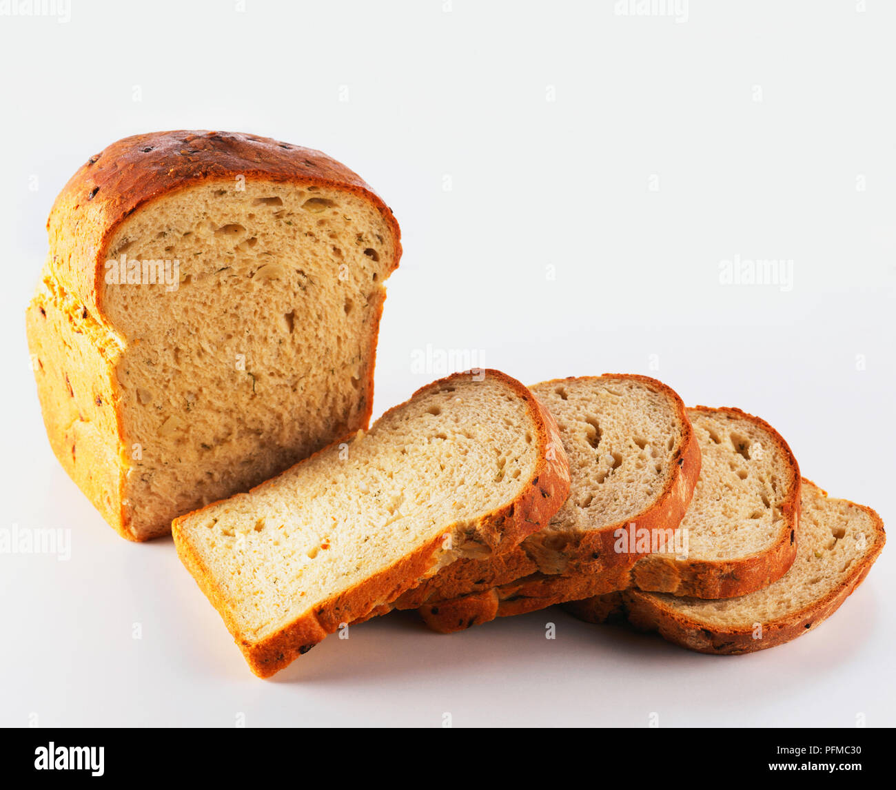 Loaf of Swedish dill Bread with slices cut from it Stock Photo - Alamy