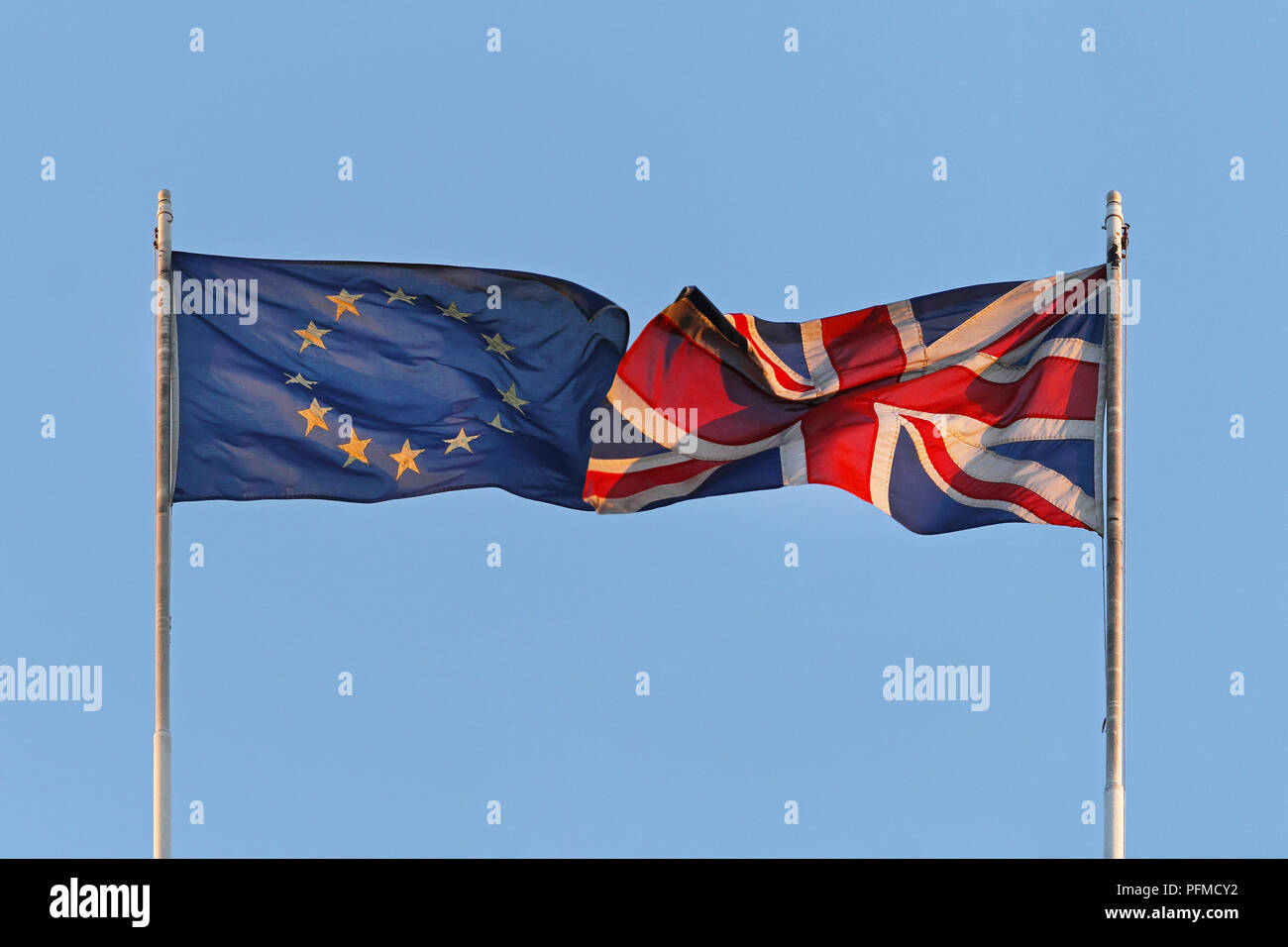 Uk and eu flags together hi-res stock photography and images - Alamy