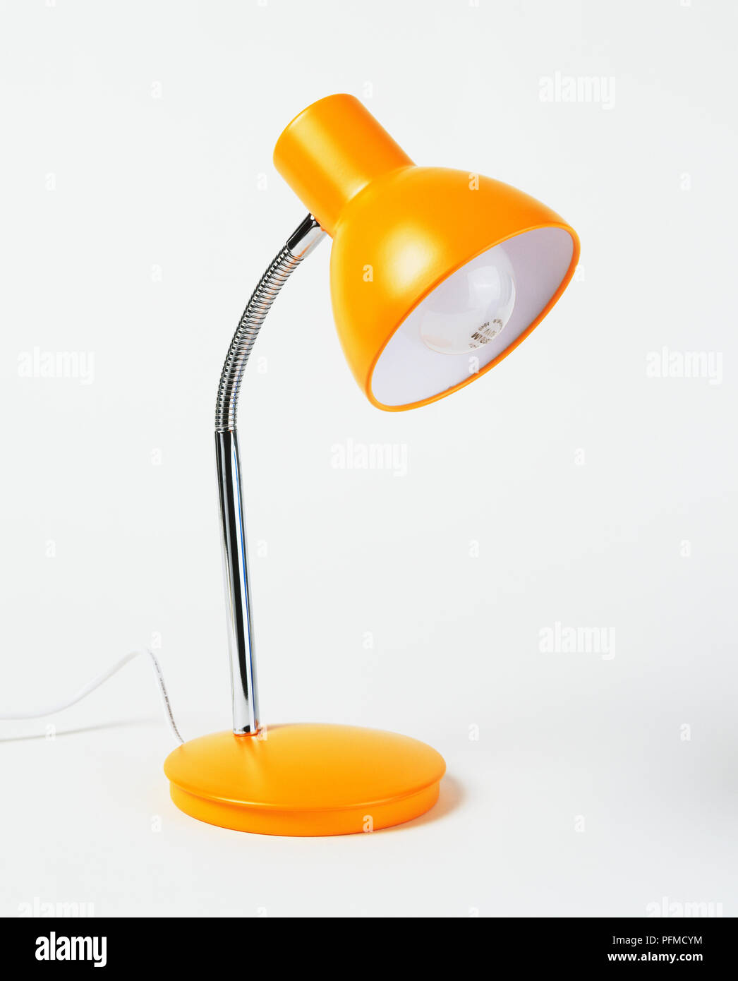 Yellow desk lamp, side view Stock Photo - Alamy