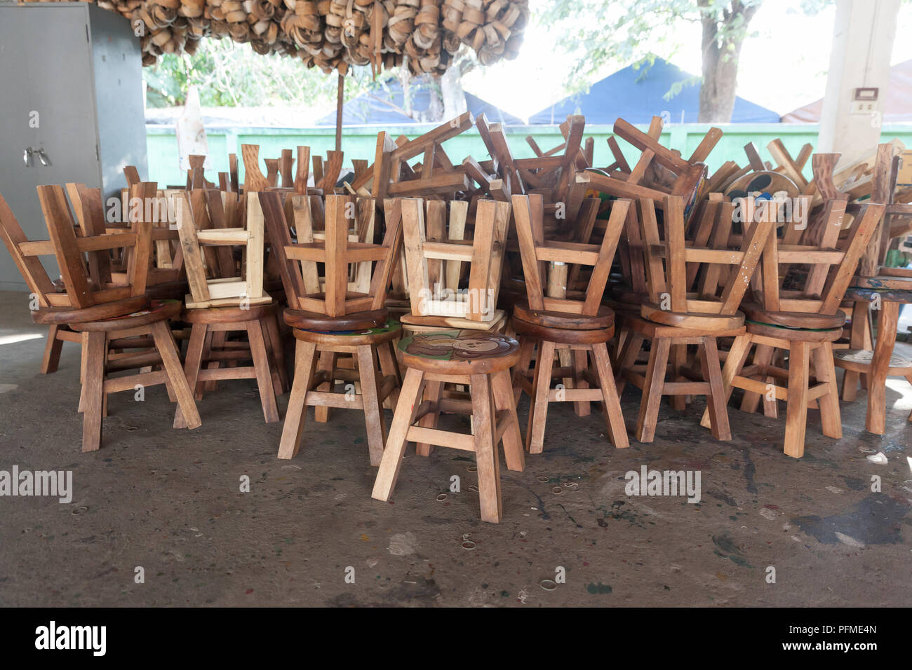 Wooden chair factory hi-res stock photography and images - Alamy