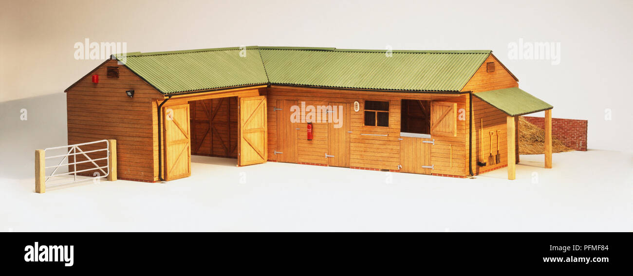 Model of stable for horses Stock Photo - Alamy