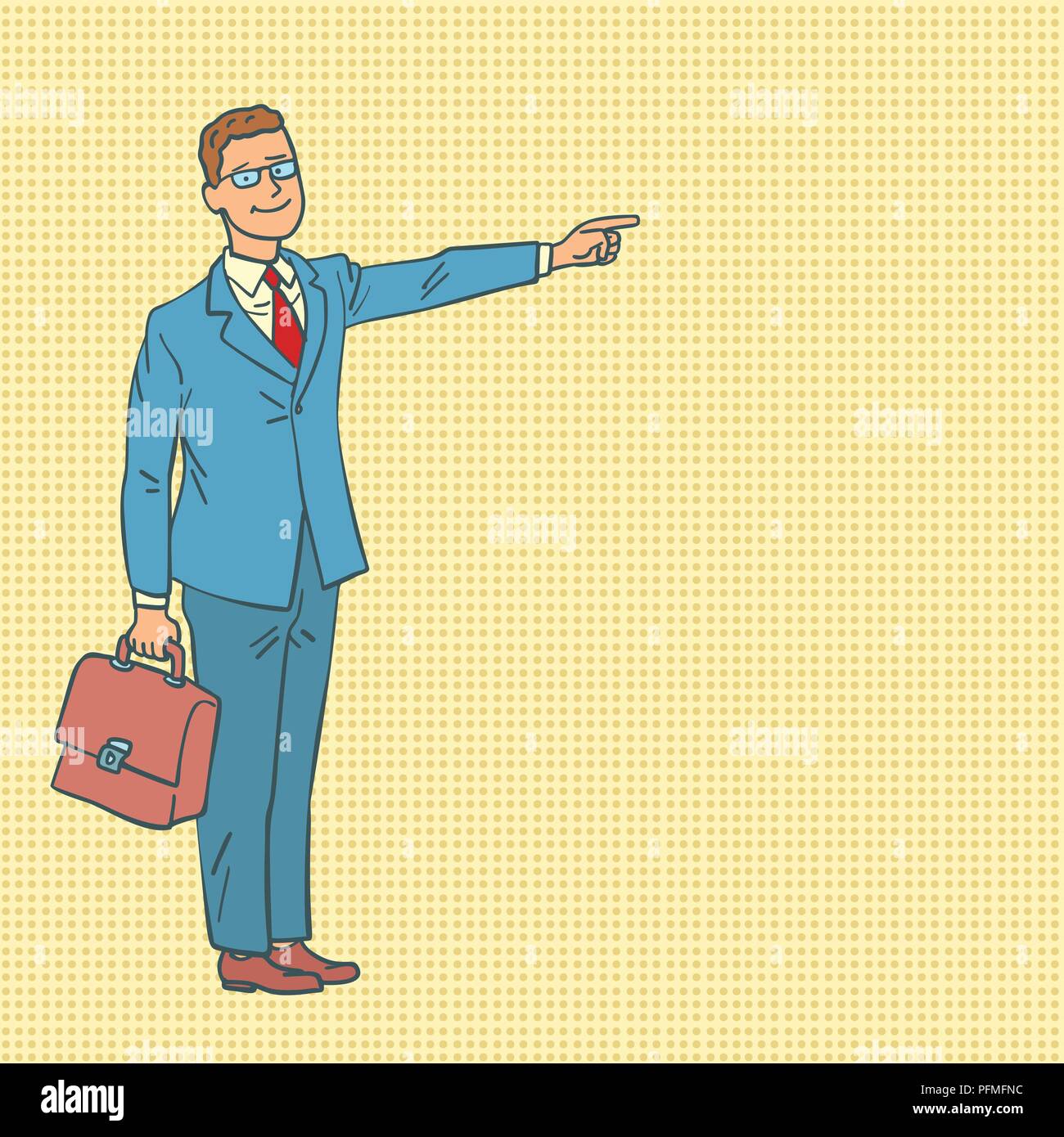 Cartoon man gesturing direction hi-res stock photography and images - Alamy