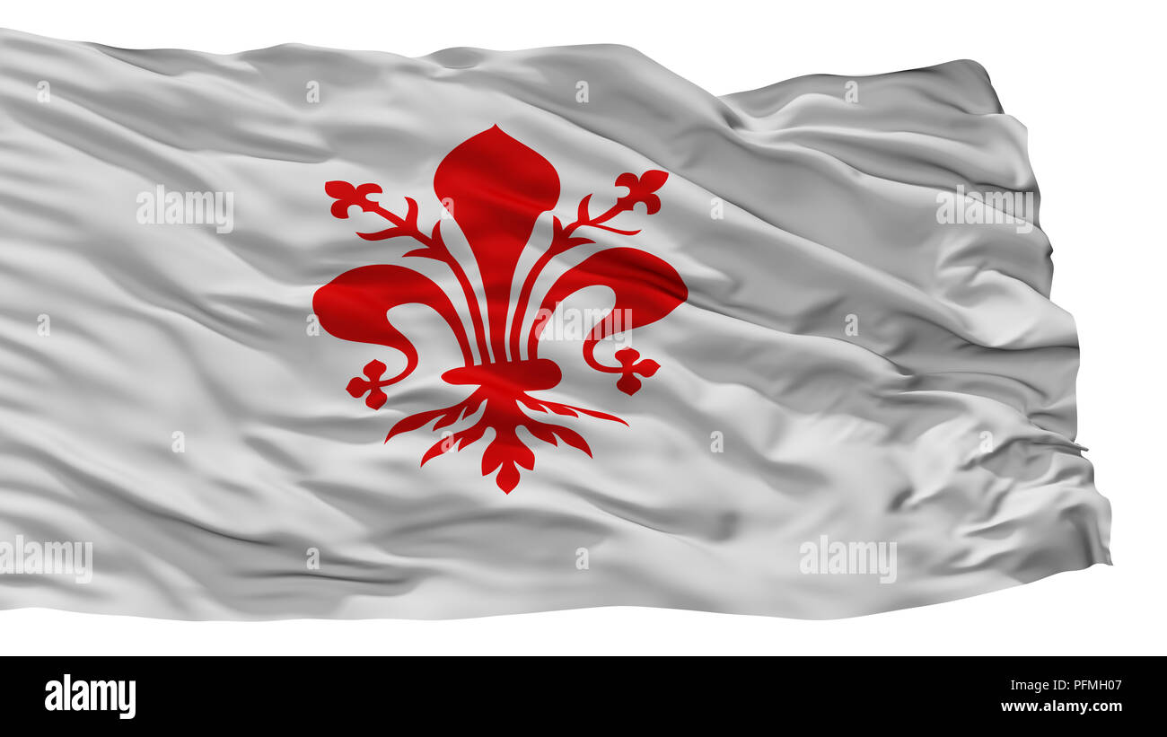 Florence City Flag, Italy, Isolated On White Background Stock Photo - Alamy