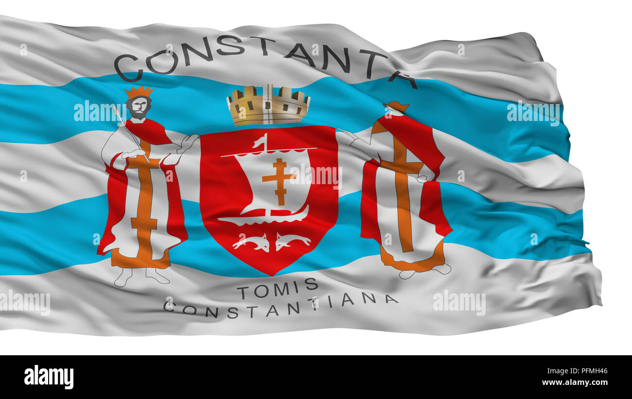 Constanta City Flag, Romania, Isolated On White Background Stock Photo ...