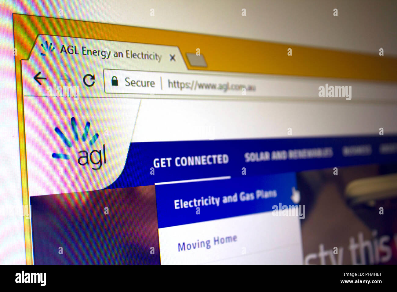 AGL Energy Website homepage Stock Photo - Alamy