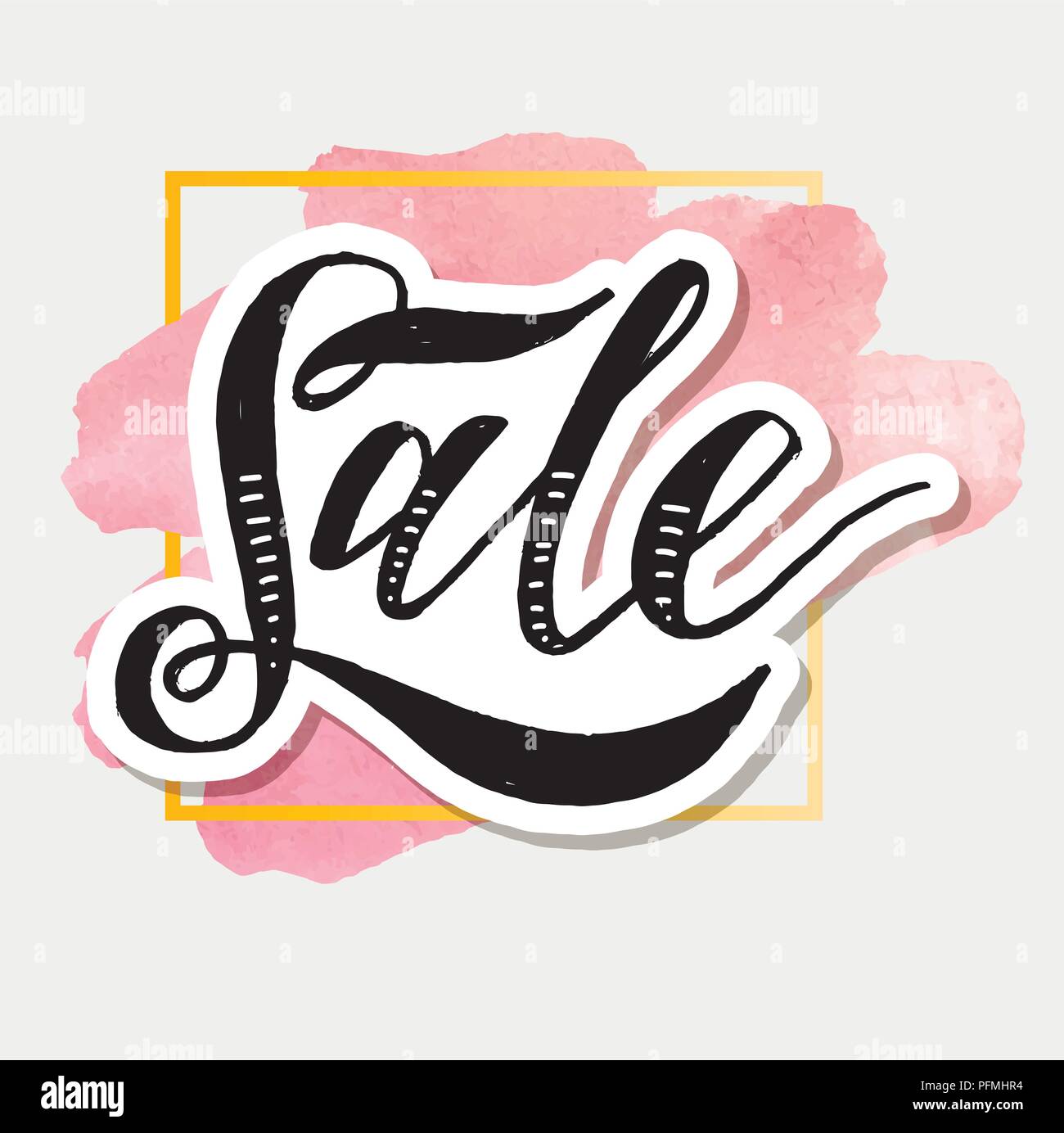 Sale lettering Calligraphy Brush Text Holiday Vector Illustration ...
