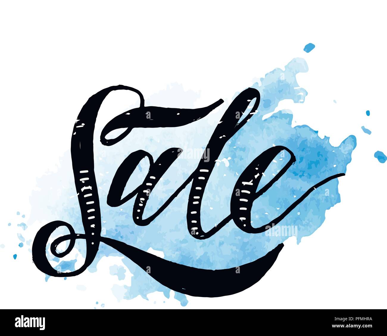 Sale lettering Calligraphy Brush Text Holiday Vector Illustration ...