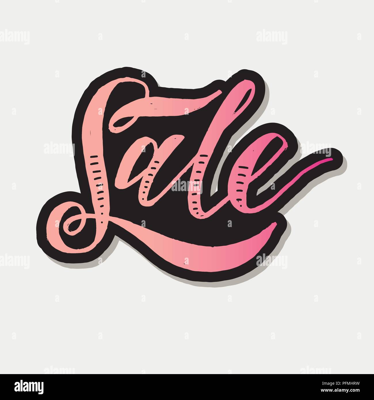 Sale lettering Calligraphy Brush Text Holiday Vector Illustration Stock ...