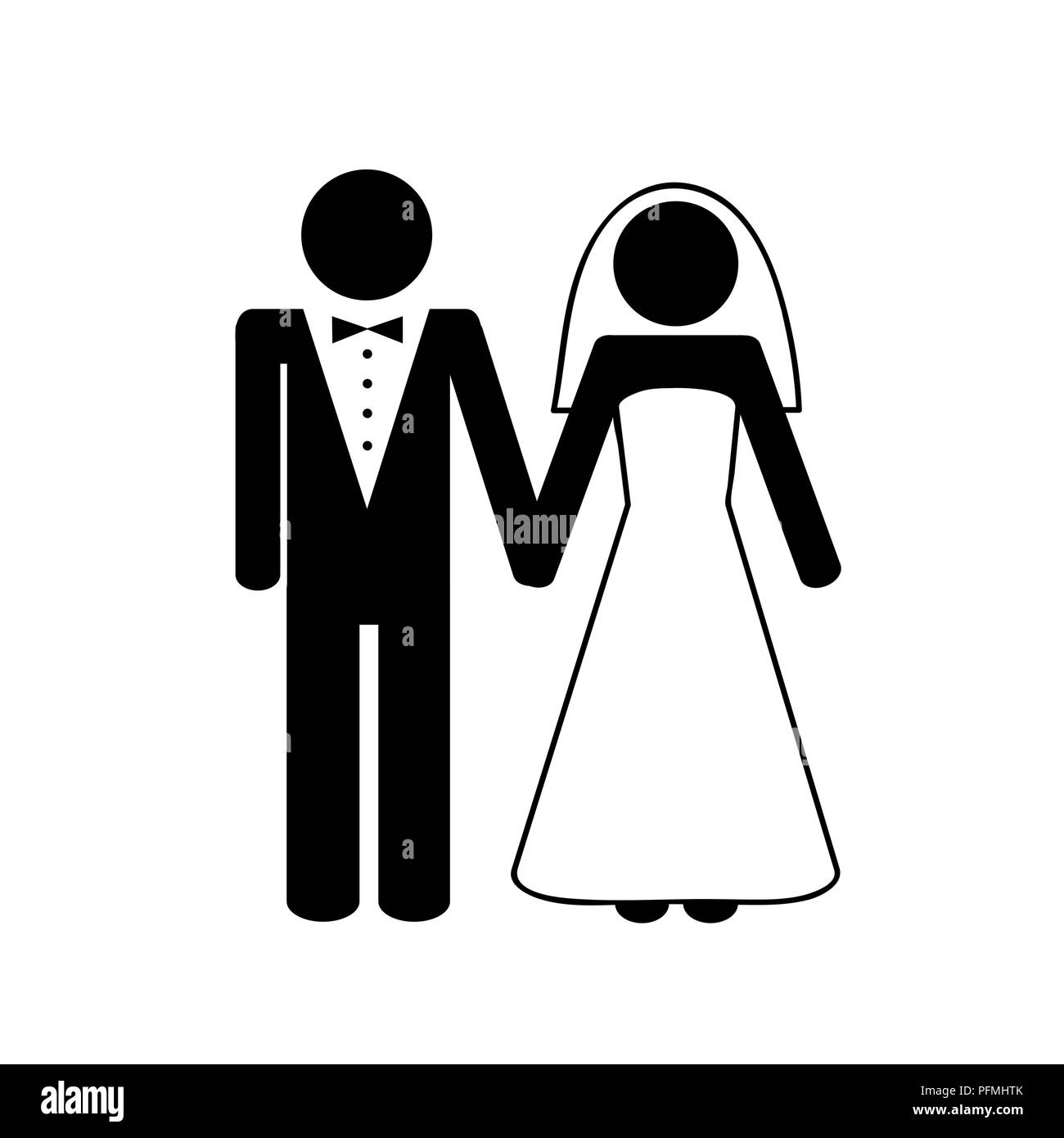 bridal pair man and woman pictogram vector illustration EPS10 Stock ...
