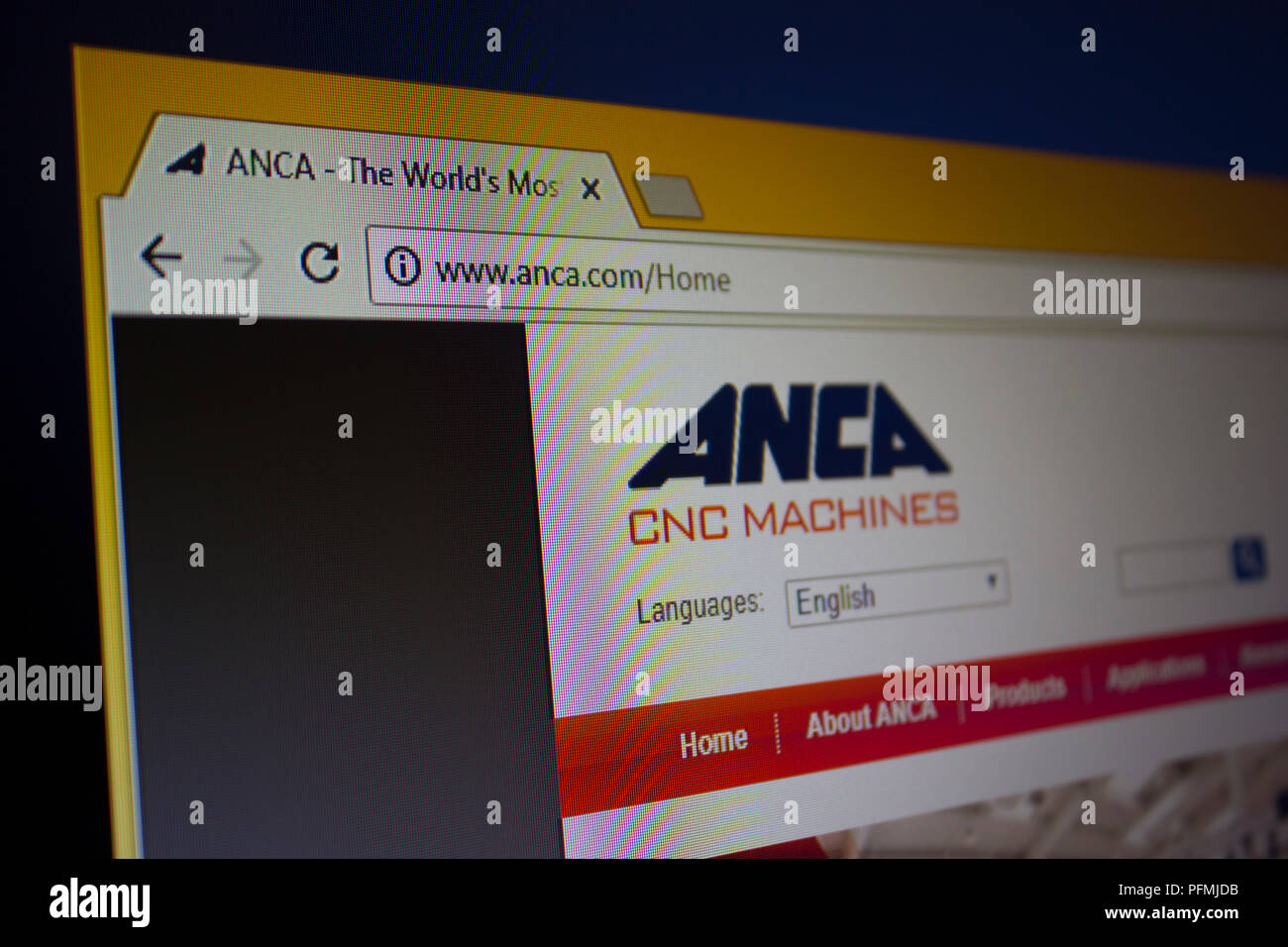 ANCA Machine Tools Website homepage Stock Photo - Alamy
