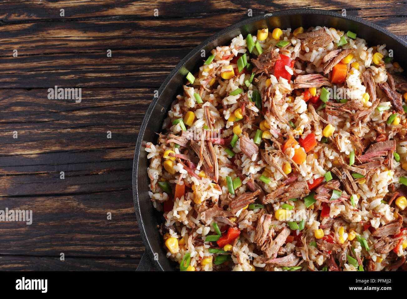 delicious shredded juicy Beef mixed with rice, vegetables, corn kernels ...