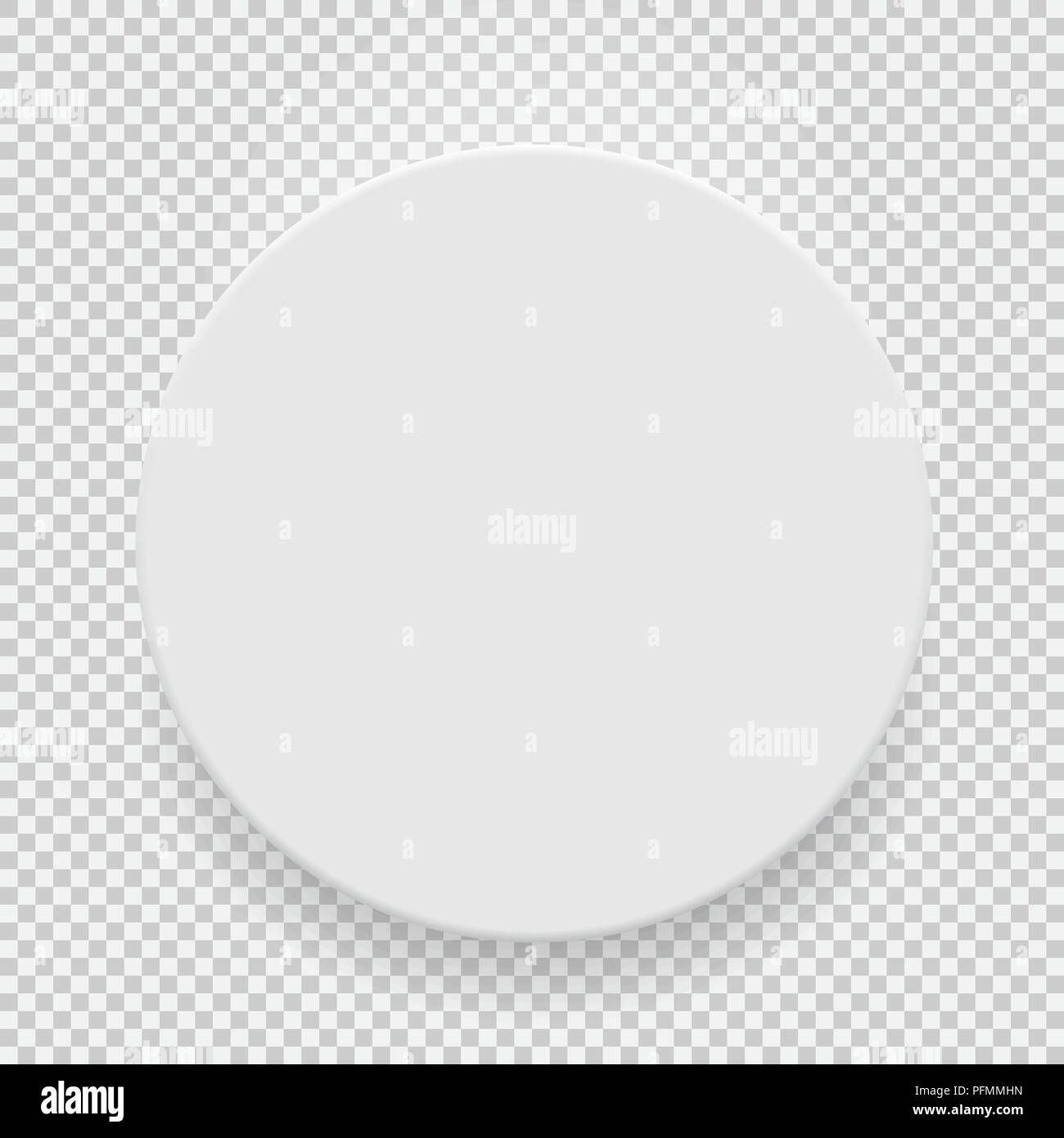 White blank model template top view with shadow isolated on transparent ...