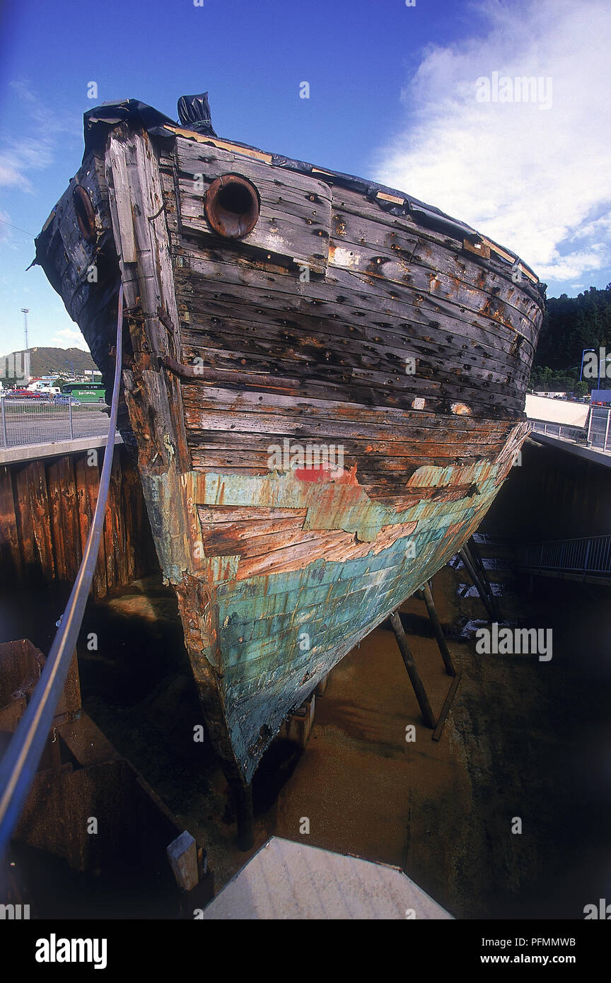 The Edwin Fox, formerly a convict transport ship on the Picton ...