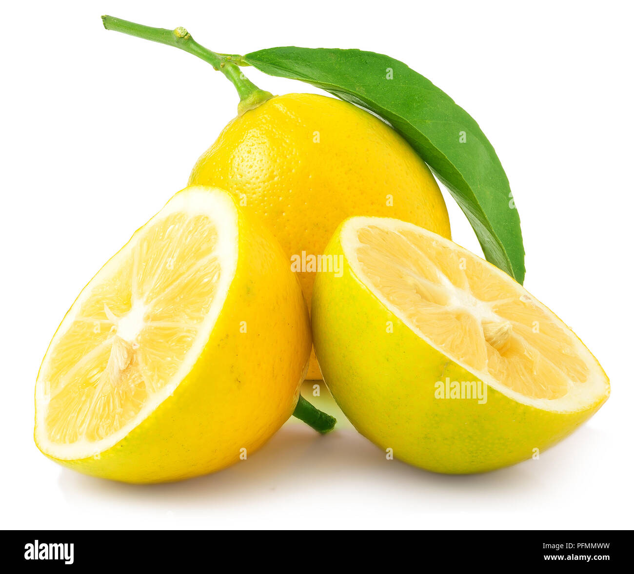 Fresh yellow lemon slice Cut Out Stock Images & Pictures - Alamy
