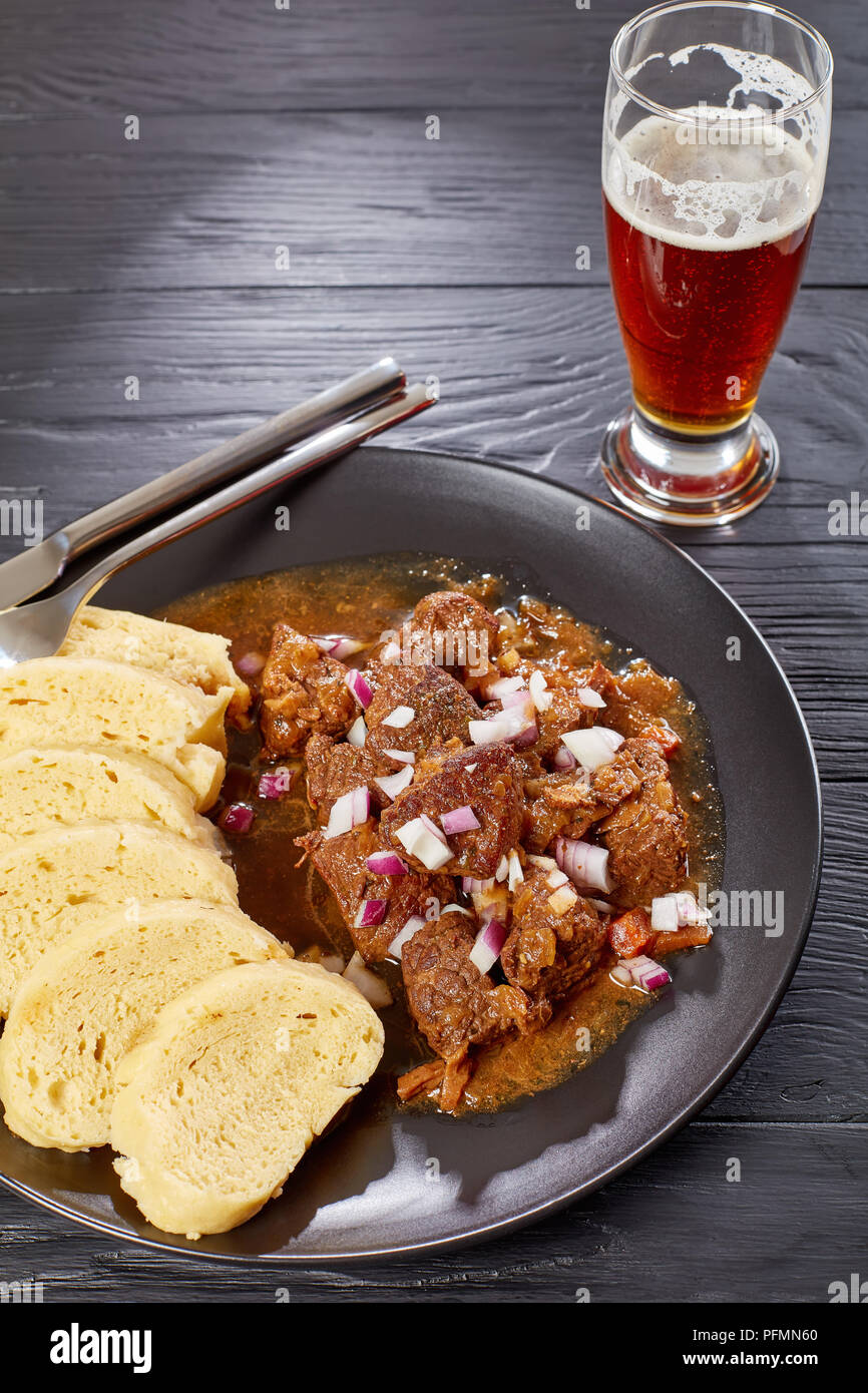 delicious homemade hot traditional Czech beef goulash served with ...