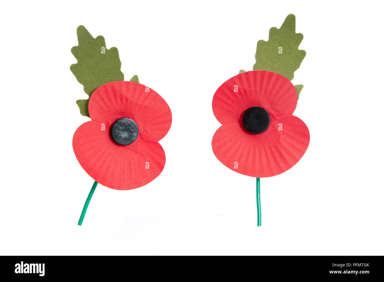 Paper red poppy used to symbolise Remembrance Sunday Stock Photo - Alamy