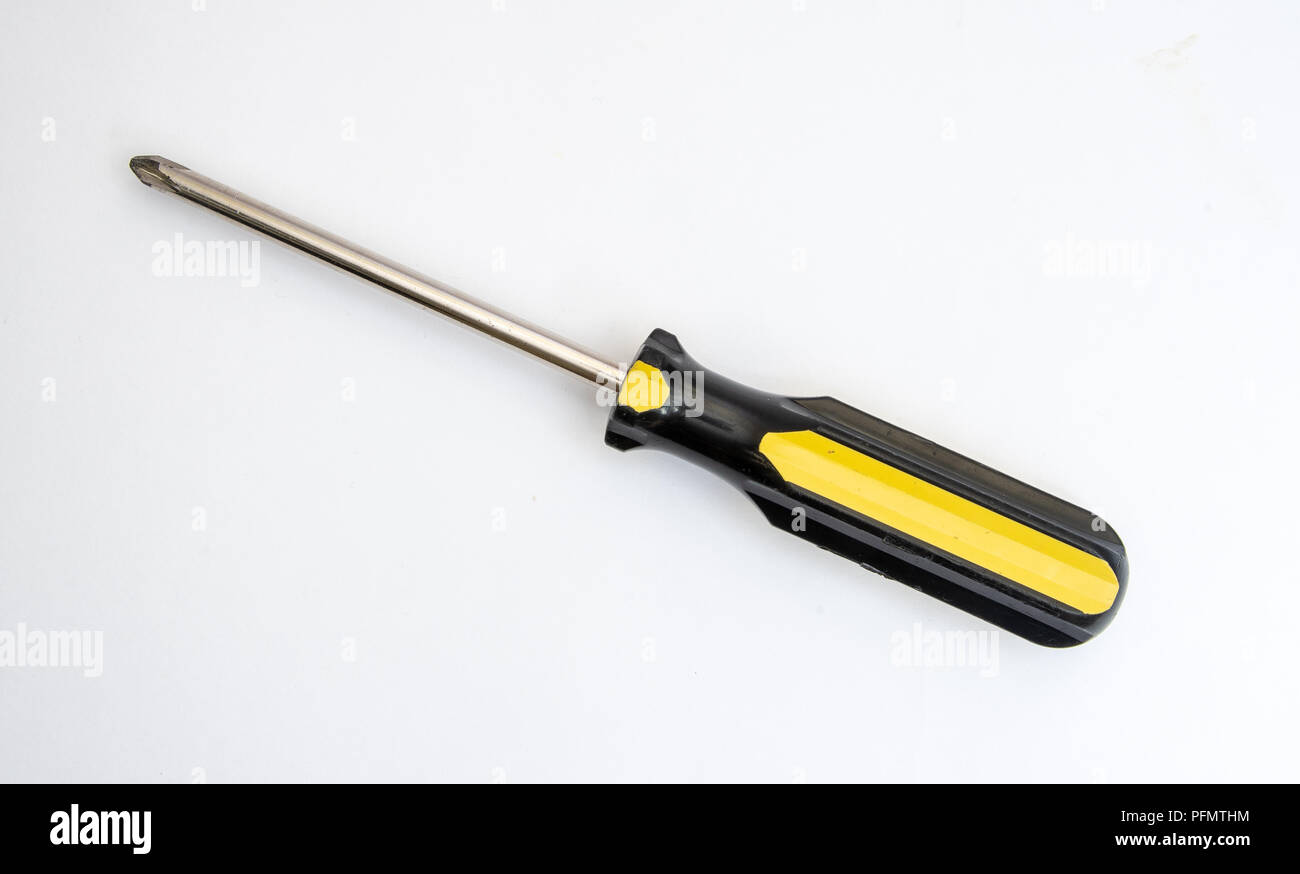 Black and yellow handled philips screwdriver Stock Photo - Alamy