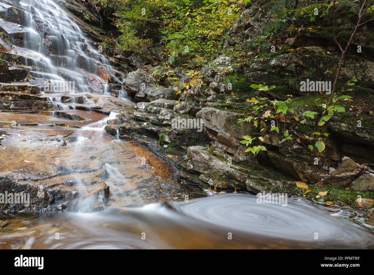Silver Cascade in Hart’s Location, New Hampshire during the autumn ...