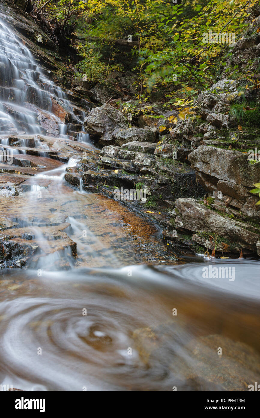 Silver Cascade in Hart’s Location, New Hampshire during the autumn ...