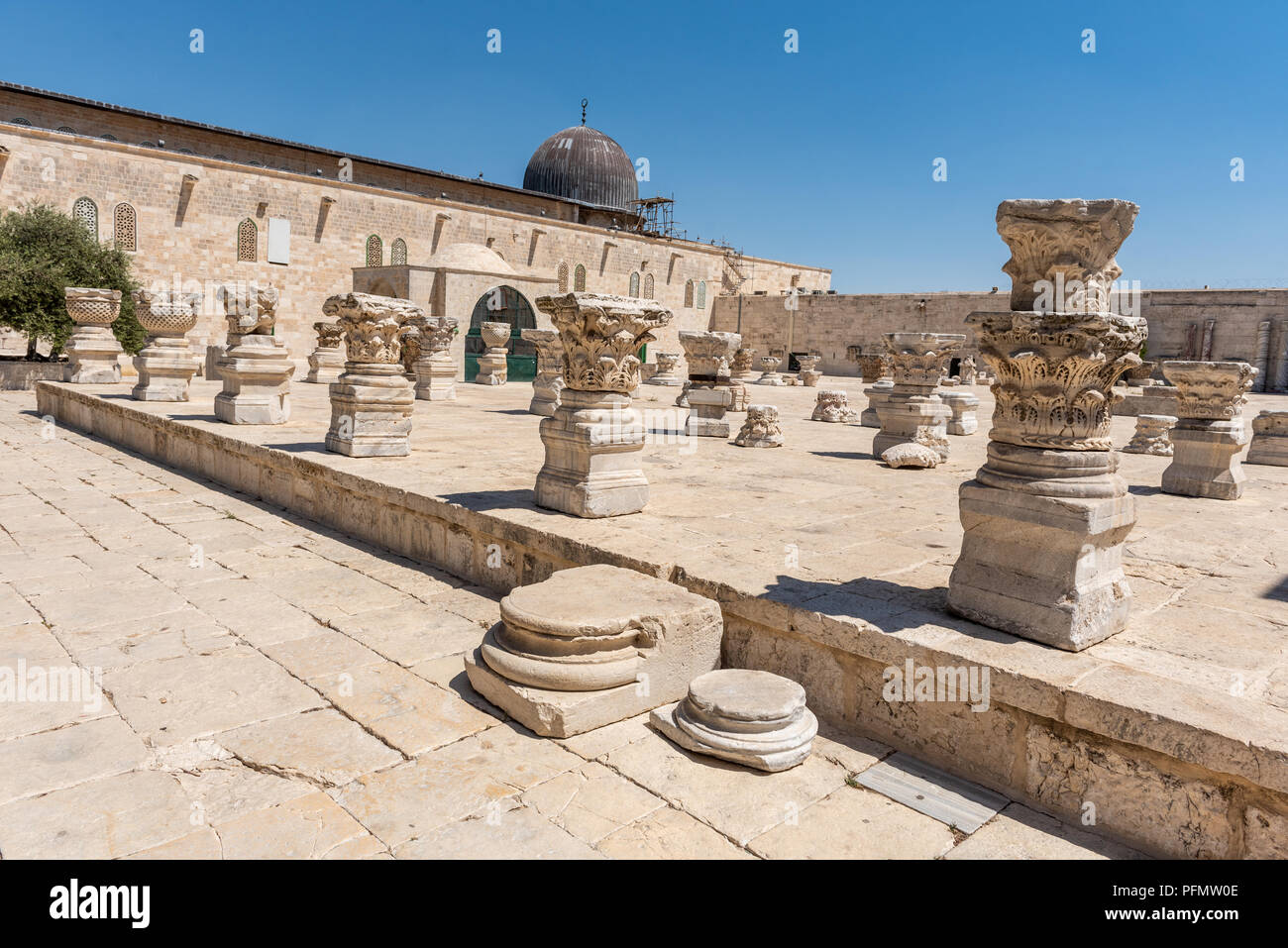 Israel, Jerusalem - 16 August 2018: Side view of the Al Aqsa mosque ...