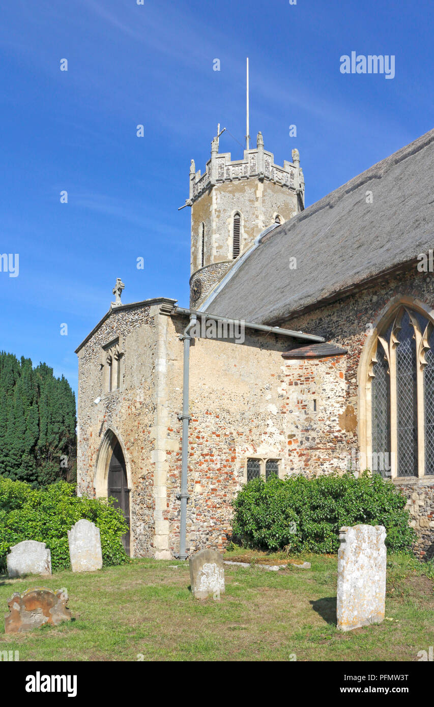 A view of the south porch, nave, and octagonal belfry of the parish ...