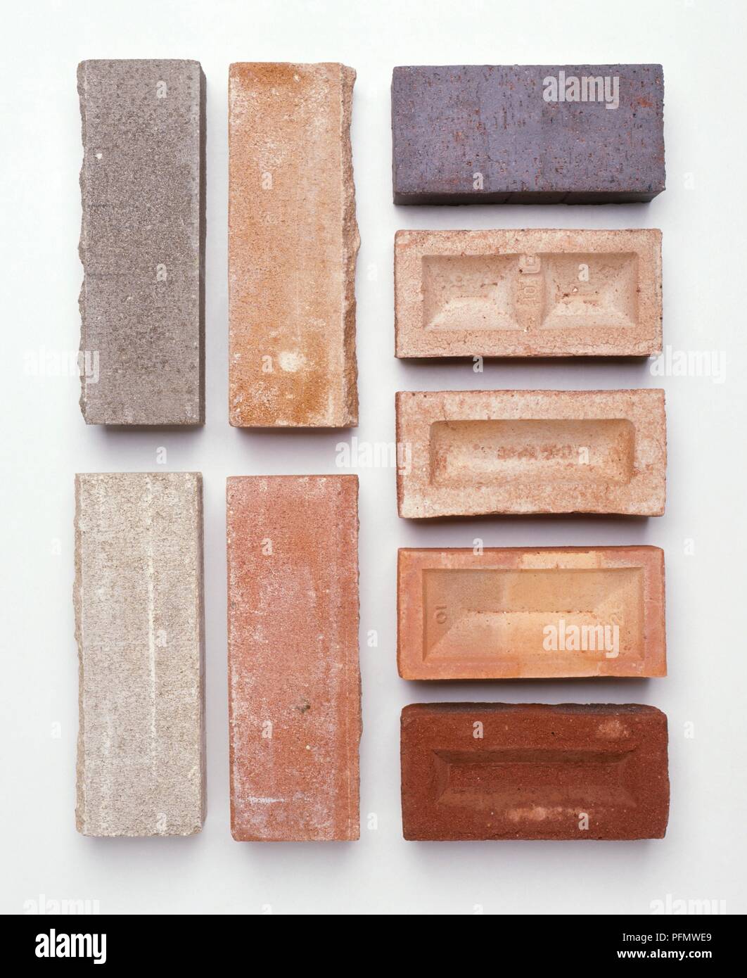 A selection of stock bricks (facing bricks) and frogged bricks with ...