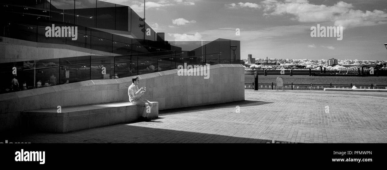 Sitting on Bench at Liverpool Museum Stock Photo - Alamy