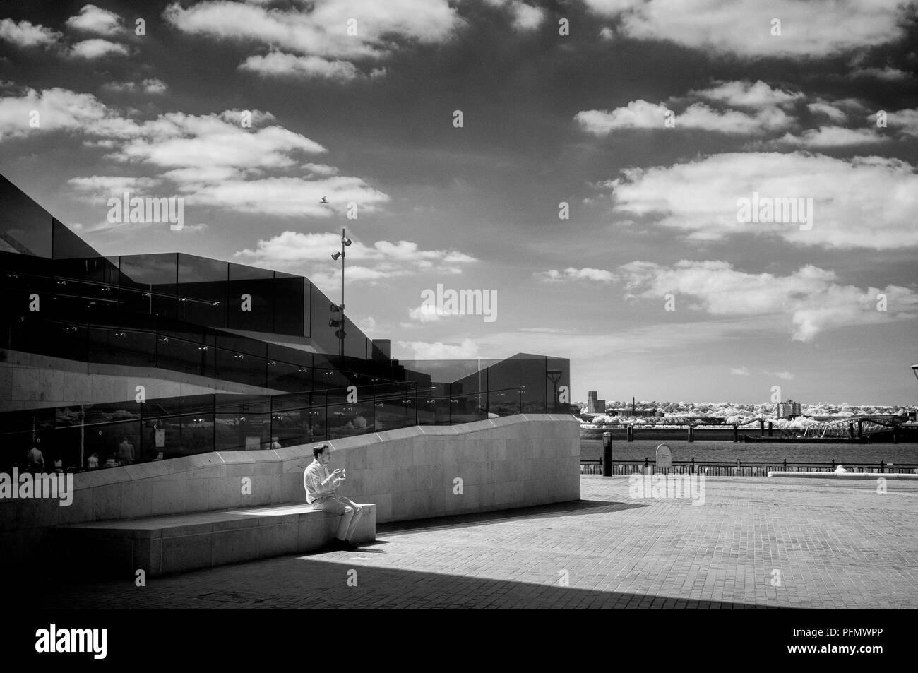 Sitting on Bench at Liverpool Museum Stock Photo - Alamy