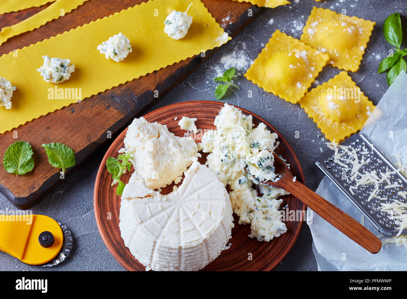 cooking up delicious ravioli with ricotta and parmesan cheese filling ...